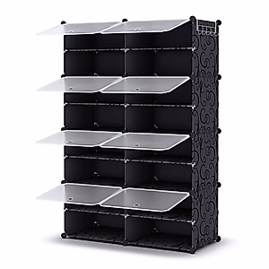HOMIDEC Shoe Rack, 8 Tier Shoe Storage Cabinet 32 Pair Plastic Shoe Shelves Organizer for Closet Hallway Bedroom Entryway