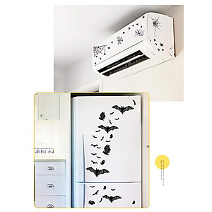 112 PCS Halloween Bat Spider Wall Stickers Decals for Halloween Party Decoration Supplies