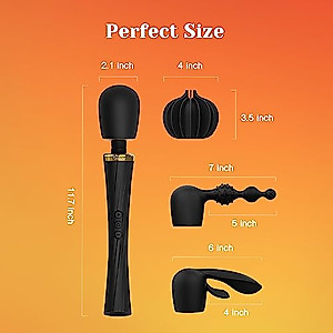 Tracy's Dog Wand Vibrator Kits for Couple, Vibrating Wand Adult Toys with 3 Attachments for Clitoral G Spot Anal Stimulation, Cordless Powerful Sex Toy for Women Partner Play with 5 Modes & 3 Speeds