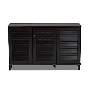 Baxton Studio Warren Shoe-Storage Cabinet, Espresso