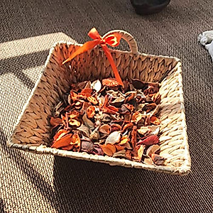 Zerodeko Straw Storage Basket Hyacinth Storage Basket with Handles Wicker Basket for Organizing Woven Box Cube Basket Bin Shelf Seagrass Weave Organizer for Nursery Organizing Toys