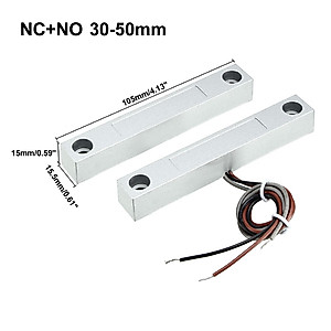 uxcell Rolling Door Contact Magnetic Reed Switch Alarm with 3 Wires for N.O./N.C. Applications MC-58