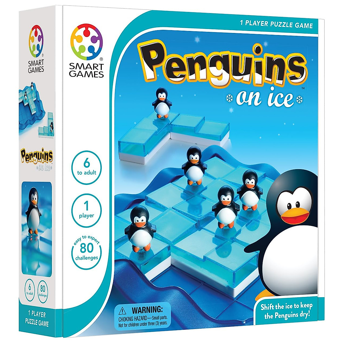 SmartGames Penguins on Ice - A Sliding Cognitive Skill-Building Puzzle Game for Ages 6 - Adult