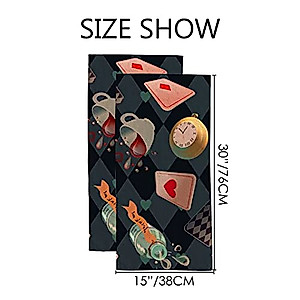 Hand Towels Face Towels Set of 2 Wonderland Floating Decoration Soft Comfortable Polyester Microfiber Fast Water Absorbent Towels for Bathroom Kitchen 30X15 Inch