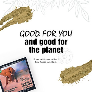 Light Mountain Henna Hair Color & Conditioner - Light Brown Hair Dye for Men/Women, Organic Henna Leaf Powder and Botanicals, Chemical-Free Semi-Permanent Hair Color, 4 Oz