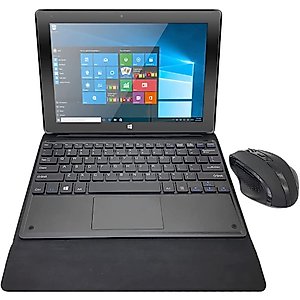 Hyundai HYtab Pro 10.1 Inch 2 in 1 Tablet Windows - FHD 1920 x 1200, Windows 10 Pro, 4GB RAM, 64GB Storage, Tablet with Keyboard Folio Case and Bluetooth Mouse, Black