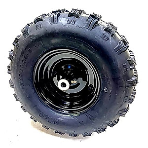 18x9.50-8 Tire and Wheel for Lawn and Garden Pull Behind Carts, Aggressive Tread for More Traction (3/4 Axle, 3.76 Offset Hub)