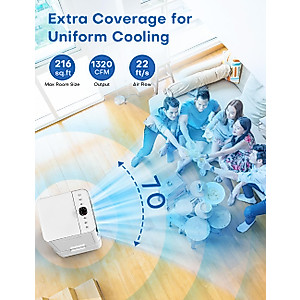 COOLECH Portable Air Conditioners w/Remote, 4 Modes & 3 Speeds, Waterless Alert System & 2.4-Gal Tank for 20H Cooling, 12H Timer for Auto Off, 3-IN-1 Evaporative Air Cooler for Room Bedroom Office