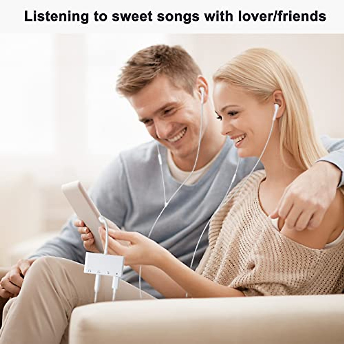 USB C to 3.5mm Headphone Audio Splitter, iPad Pro Aux Headphone Jack Splitter with PD 3.0 Fast Charging, TypeC to Dual Headphone Adapter Splitter for iPad Pro, Samsung Galaxy, Pixel