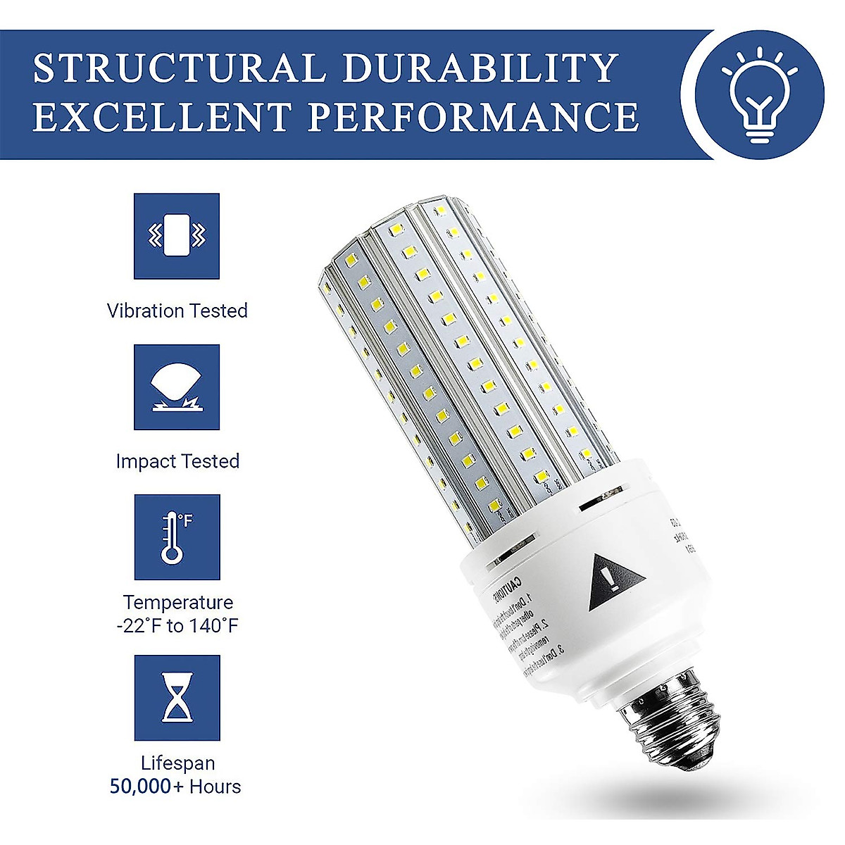 ZP 2 Pack Led Light Bulb 500W Equivalent 7500 Lumen 5000K E26/E27 Medium Base 60W led Bulb for Outdoor Indoor Lamp Area Garage Warehouse Workshop Street Backyard New Upgrade 2 Count