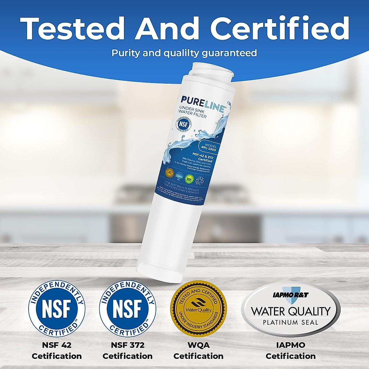 Pureline FQROPF Replacement for GE FQROPF Under Sink Water Filter Replacement - Reduces Bad Taste & Odor