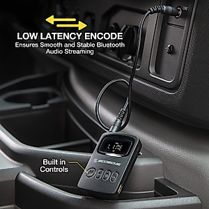 Scosche BTTRFM-SP1 Portable Bluetooth Transmitter/Receiver, FM Transmitter and Wireless Audio Receiver for TV, Headphones, Home/Car Stereo, Airplane Entertainment and more, up to 7 Hour Battery Life