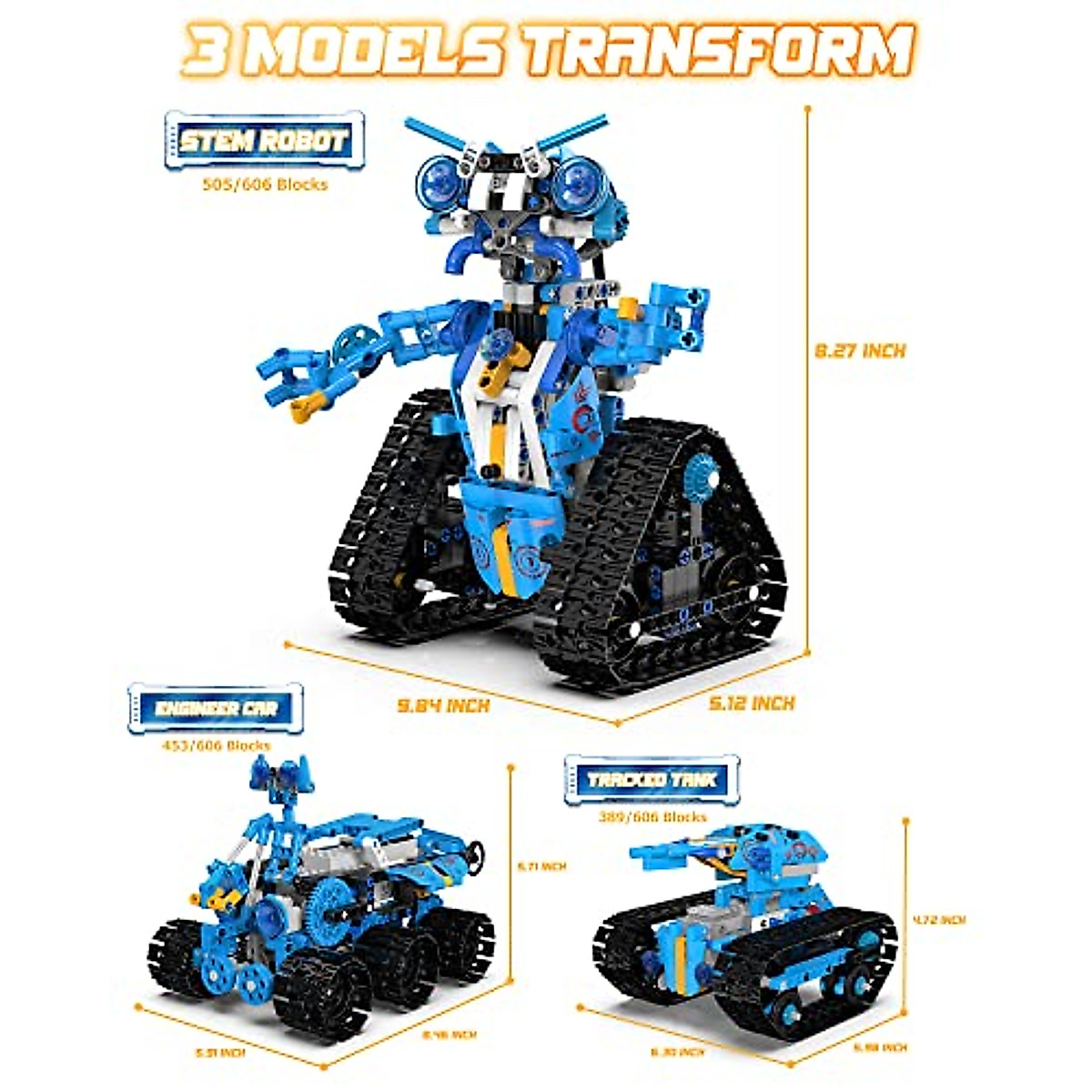 Henoda Robot Toys for 8-12 Year Old Boys Girls, Remote Control Science Programmable Building Block Kit with APP, Birthday Gifts for 8-16 Year Old Boys Girls