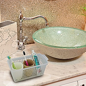 Qskely 6-Pack Clear Plastic Storage Trays Basket for Closets, Countertop and Drawers