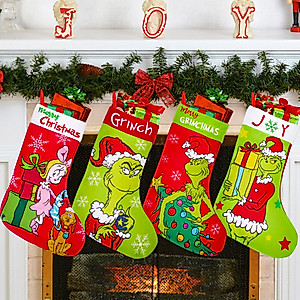 GYGOT 4 Pack Christmas Stocking,18 Inch Large Christmas Stockings Christmas Decorations for Family Holiday Party Decor