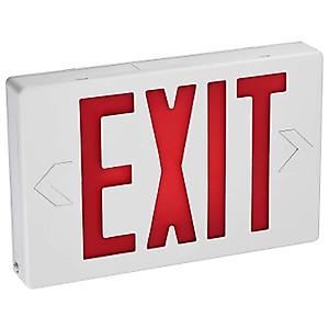 Sunlite 05271-SU Compact LED Exit Sign, 0.25 Watts, 120-277 Volt, 90-Minute Battery Backup, Wall Mount, IP20, UL Listed, White