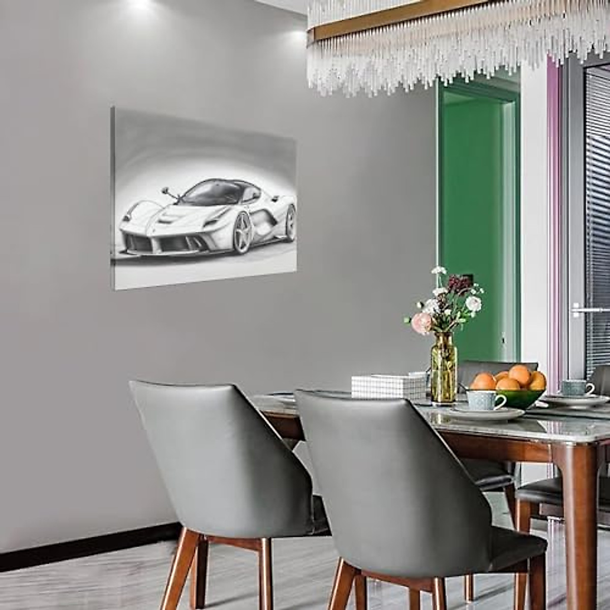 Car Poster Ferrari F40 Supercar Posters Racing Car Canvas Wall Art For Boy's Bedroom SuperCar Wall Decor Frame-style 18x12inch(45x30cm)