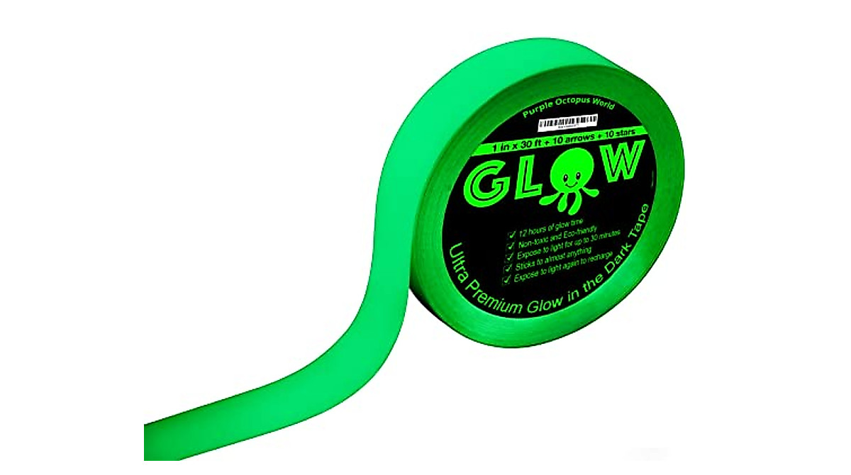 Bright Glow in The Dark Tape for Safety & Decorations | 1x30 ft