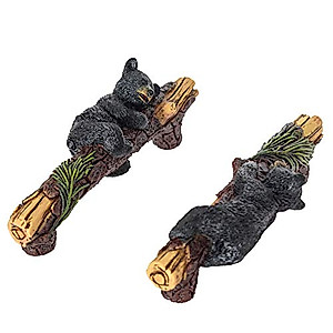 Pine Ridge Black Bear Cabinet Knobs and Pulls Set of 2 - Wildlife Cabinet Pulls Animal Dresser Knobs for Kids - Bear Drawer Knobs Kitchen Cabinets Black Bear Hardware - Dresser Knobs for Boys Nursery