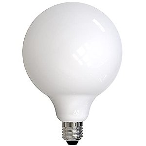 Bulbrite 8.5 Watt Dimmable Milky Glass G40 LED Light Bulbs with Medium (E26) Screw Base 2700K (Warm White Light), 800 Lumens