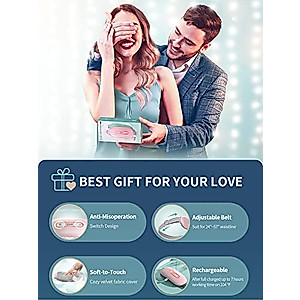 Slimpal Heating Pad for Cramps, Portable USB Cordless Heating Pad with Massager for Back Pain Relief, FSA HSA Eligible Heat Belt Gifts for Women Pink