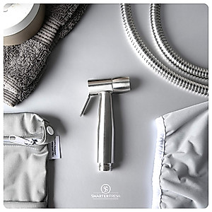 Easy-Install Cloth Diaper Sprayer for Toilets – Luxury Handheld Bidet Attachment – Multi-Use Toilet Faucet with Simple Pressure Control (Curved Sprayhead)