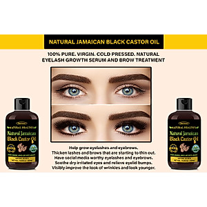 Jamaican Black Castor Oil (10.15 fl oz) - 100% Pure for Hair, Eyelash & Eyebrow Growth, Hair Loss Prevention Serum