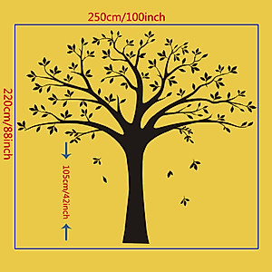 MAFENT Giant Family Photo Tree Wall Decal Mural Art Vinyl Wall Stickers Living Room Baby Room Decor (Black)