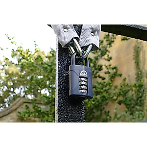 Squire Heavy Duty Padlock (CP50) - Toughest Steel Shackle - 4 Wheel Combination Padlock - Alloy Steel for Corrosion Resistance - Weatherproof Lock for Home, School & Garage (Blue, 50 mm)