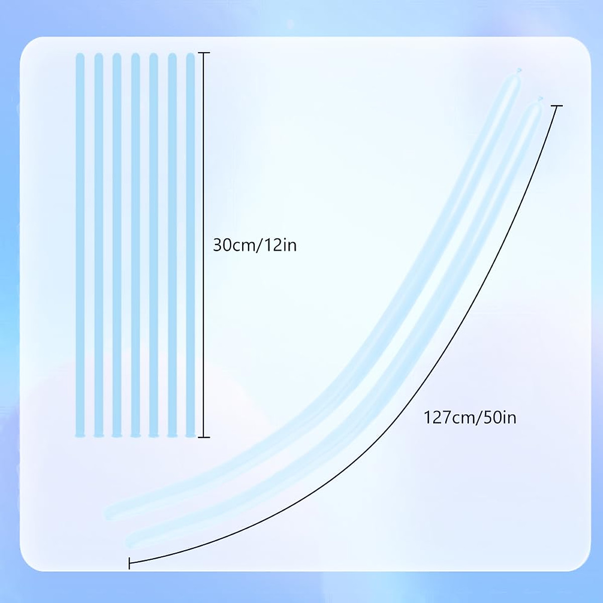 260 Balloons 100 Pcs Light Blue Balloons Long Balloons For Tying Balloon Animals Party Balloons Arch Blue Party Decorations For Women Bluey Balloons Galentines Balloons Graduation Birthday Decorations