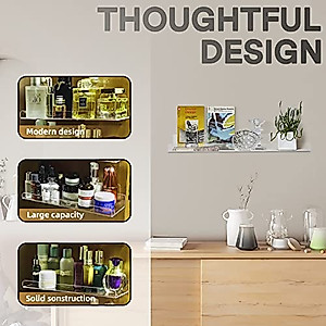 LUOBAO Acrylic 15" Invisible Floating Wall Ledge Display Shelves,Floating Wall Bookshelf,Nail Polish Rack,Wall Mounted Shelf,Clear (4 Pack - 4mm)