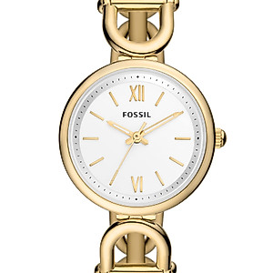 Fossil Women's Carlie Quartz Stainless Steel Three-Hand Watch, Color: Gold (Model: ES5272)