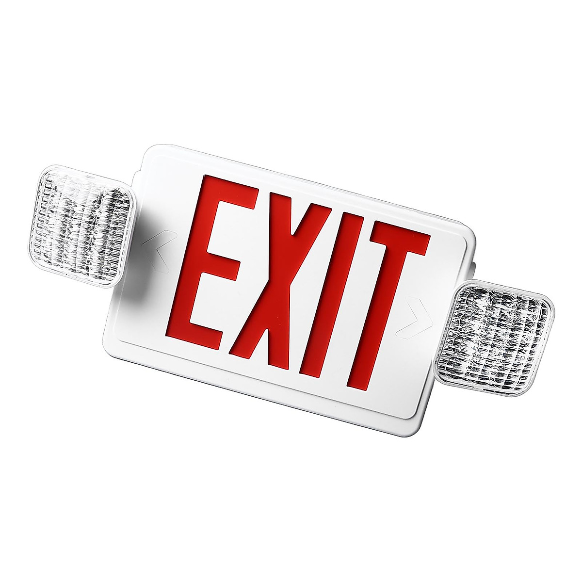 Led Exit Signs With Emergency Lights, Red Emergency Signage AC85 to 265V Emergency Exit Sign With 2 Emergency Light for Schools, Churches, Hospitals
