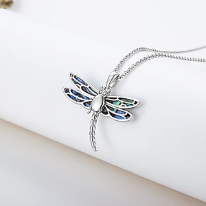 PELOVNY Cremation Jewelry for Ashes 925 Sterling Silver Dragonfly Necklace for Ashes Urn Memorial Keepsake Jewelry Gift for Women Her