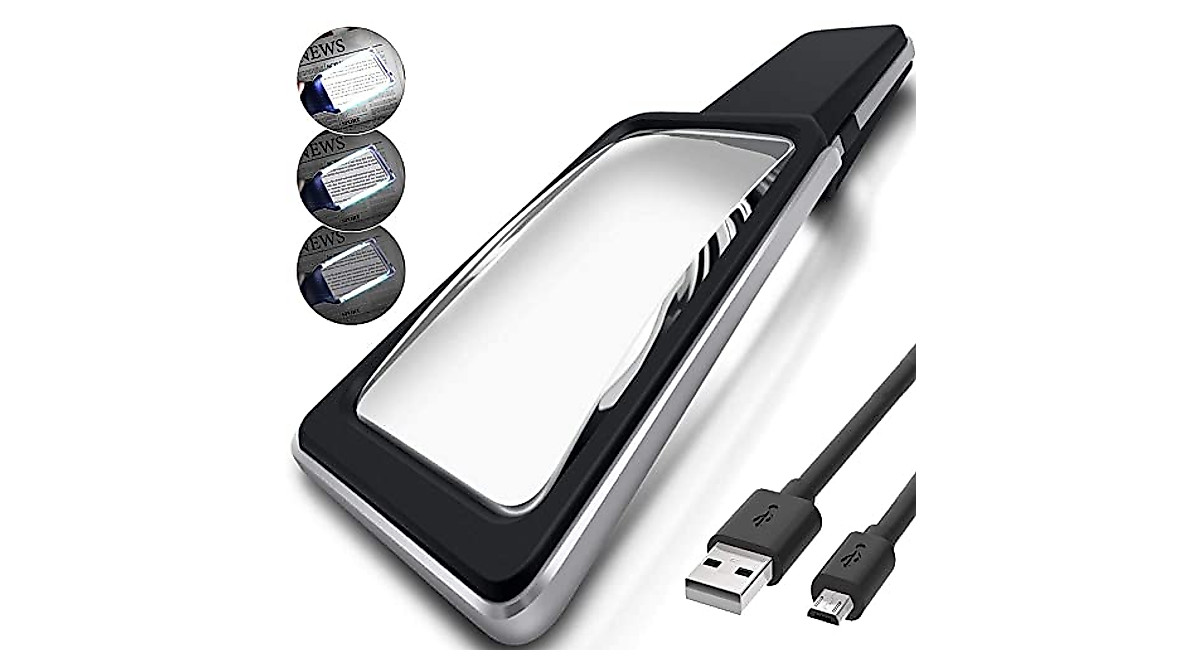 Rechargeable 4X LED Magnifier - Brightest for Reading & Low Vision