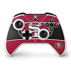 Skinit Decal Gaming Skin Compatible with Xbox One S Controller - Officially Licensed NFL San Francisco 49ers Zone Block Design