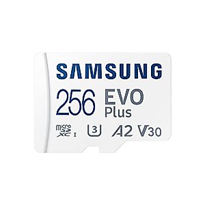 Samsung Evo Plus microSD SDXC U3 Class 10 A2 Memory Card 130MB/s with SD Adapter 2021 (256GB)