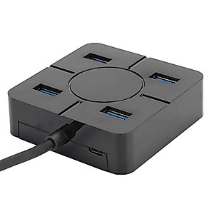 Docking Station, Black USB Hub, Hub, USB3.0 High Speed Transmission for Keyboard U Disk for Mouse Card Reader(Black)