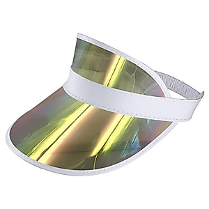 Surkat Plastics Clear Translucent Sun Visor Hat Golf Beach Tennis Poker Sun Visors Caps UV Protection Colorful Headband Sun Shade Hat