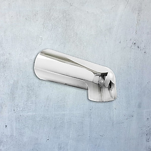 SENTO Slip On Silver Universal Heavy Durable Metal Bathroom Tub Spout Without Diverter, Heavy Duty Metal Bathtub Faucet Without Shower Diverter - 7 Inches 1/2" Copper Pipe, Polished Chrome