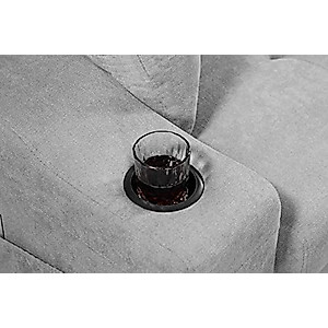 Cotoala L-Shape Sectional Sofa with Pull-Out Bed and Storage Space, Right Chaise Longue Convertible Sleeper Couch w/ 2 Cup Holders & Side Pockets, for Living Room, Apartment, 92", Gray