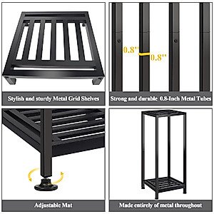 Lilybud--lily Plant Stand Indoor Outdoor Heavy Duty Wrought Iron Pedestal Stands Metal Plant Stand Decorative Flower Stand for Patio Garden Deck Living Room