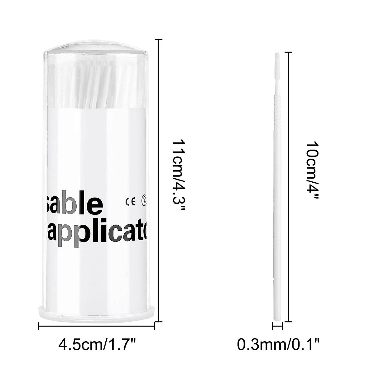 Dming 200 Pieces Disposable Micro Brush Applicator Microswabs for Eyelash Extension Removing Tools, Mini Cotton Swab Brushes for Makeup and Personal Care (White)