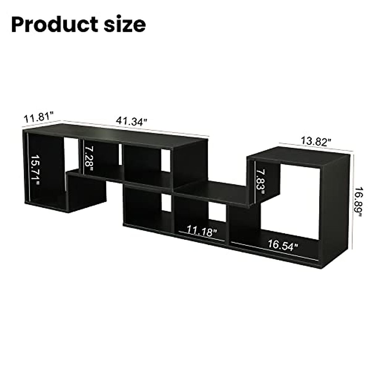 Recaceik Cube Bookshelf 2 Shelf Bookcase L-Shaped TV Console Stand Modern Entertainment Center with Open Storage Shelves for CDs/Movies/Books for Living Room, Bedroom, Home Office