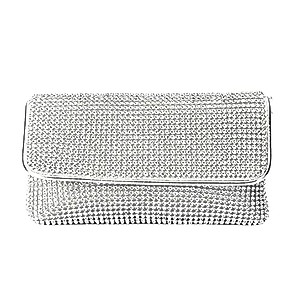 Buddy Supplies Evening Bag Women Envelope Rhinestone Handbag Wedding Party Clutch Purse, Glitter