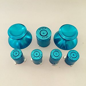 Gametown® Thumbsticks and Bullet ABXY&Guide Buttons for Xbox 360 Controllers Color Blue