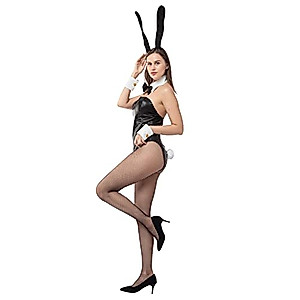 Spooktacular Creations Adult Women Bunny Costume Bunny Bodysuit for Halloween Dress Up Party, Role Cosplay, Theme Party-XL