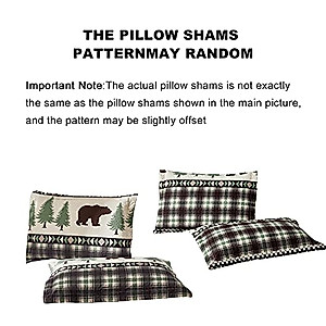 Quilt Set Queen Size Rustic Bedding Lodge Bed Quilts Queen Plaid Quilt Bed Spread Country Cabin Brown Bear Queen Quilt Bedding Lightweight Reversible Quilts Home Bedspread Coverlet with 2 Pillow Shams