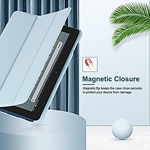 Case for Amazon HD Fire 7 Tablet 12th Generation 2022 Released, Soft Comfortable Case, Ultra Slim Lightweight Trifold Stand Cover with Auto Sleep/Wake (Lake Blue)