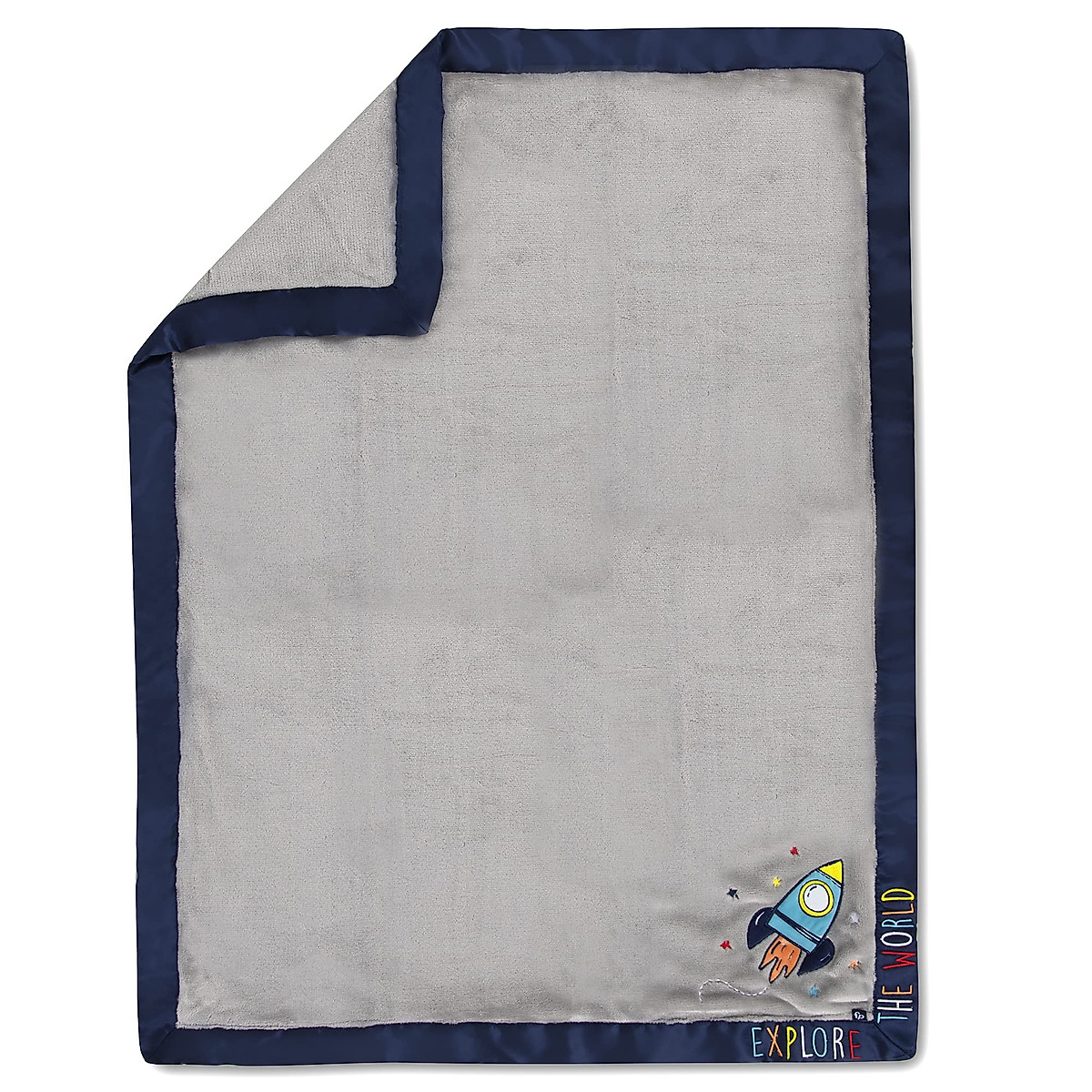 Fisher-Price Baby Blanket Space Explorer Collection Fleece Baby Blanket with Satin Trim for Baby Boys